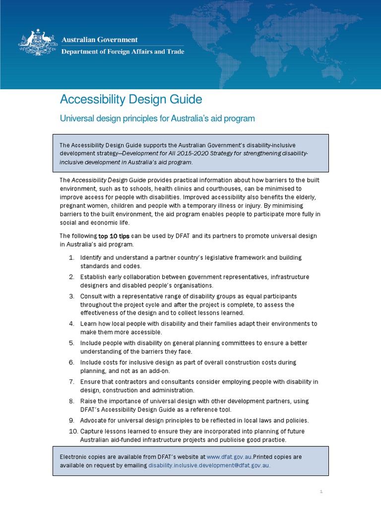 Aid Program's Universal Design Guide | PDF | Accessibility | Disability