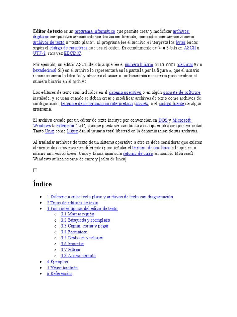 Editor de Texto Es Un Programa Informático Que Permite Crear y ...