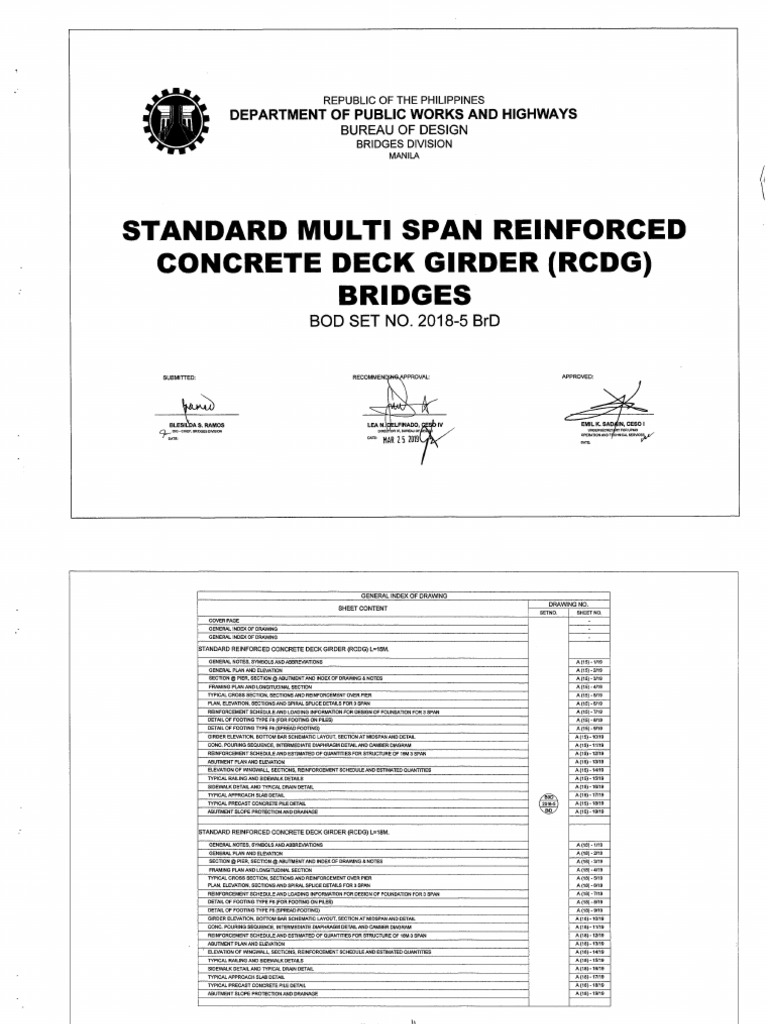 Standard Multi Span Reinforced Concrete Deck Girder (RCDG) Plan Bridges ...
