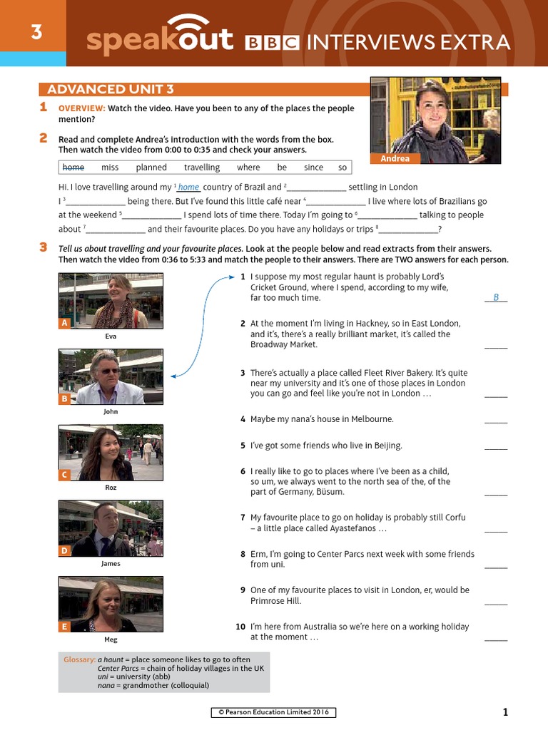 Interviews Extra: Advanced Unit 3 | PDF
