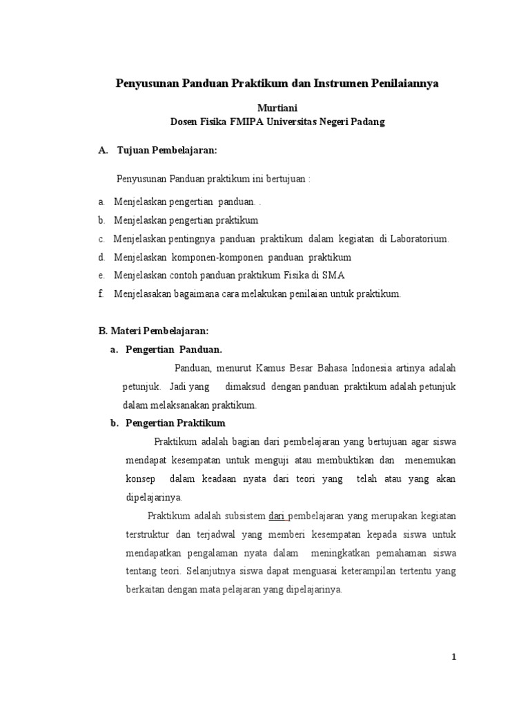 Penyusunan Panduan Praktikum Makalah | PDF