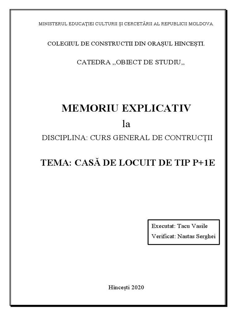 Memoriu | PDF