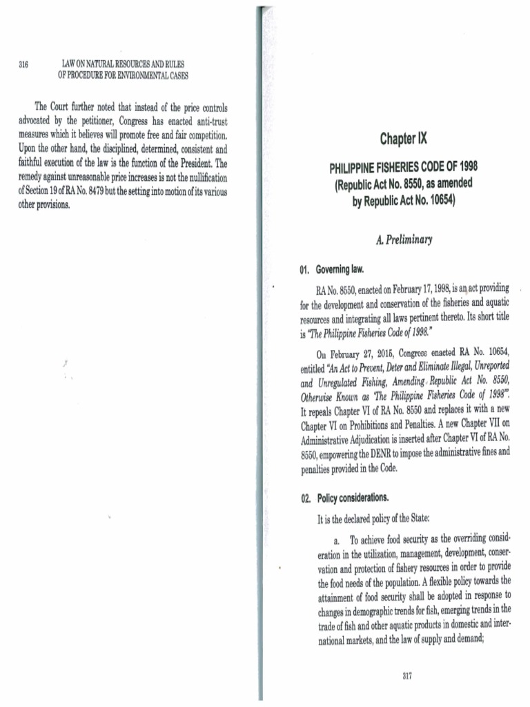 NRE - Agcaoili RA 8550, As Amended by RA 10654 | PDF
