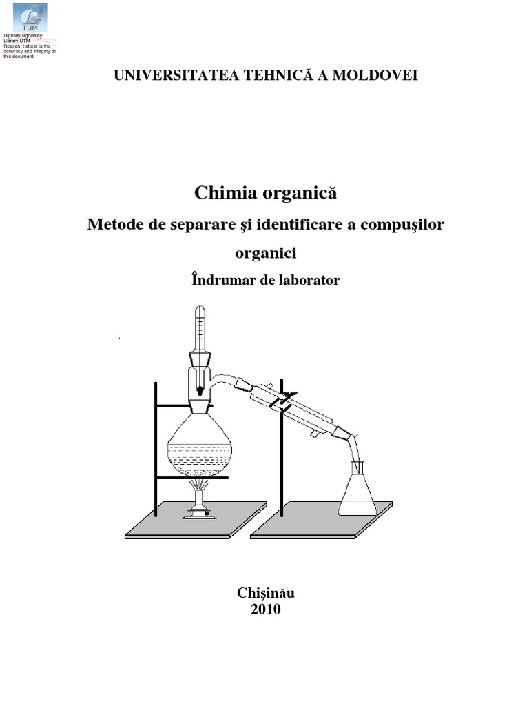 Metode de Separare Si Identificare A Compusilor Organici Indr Met DS | PDF