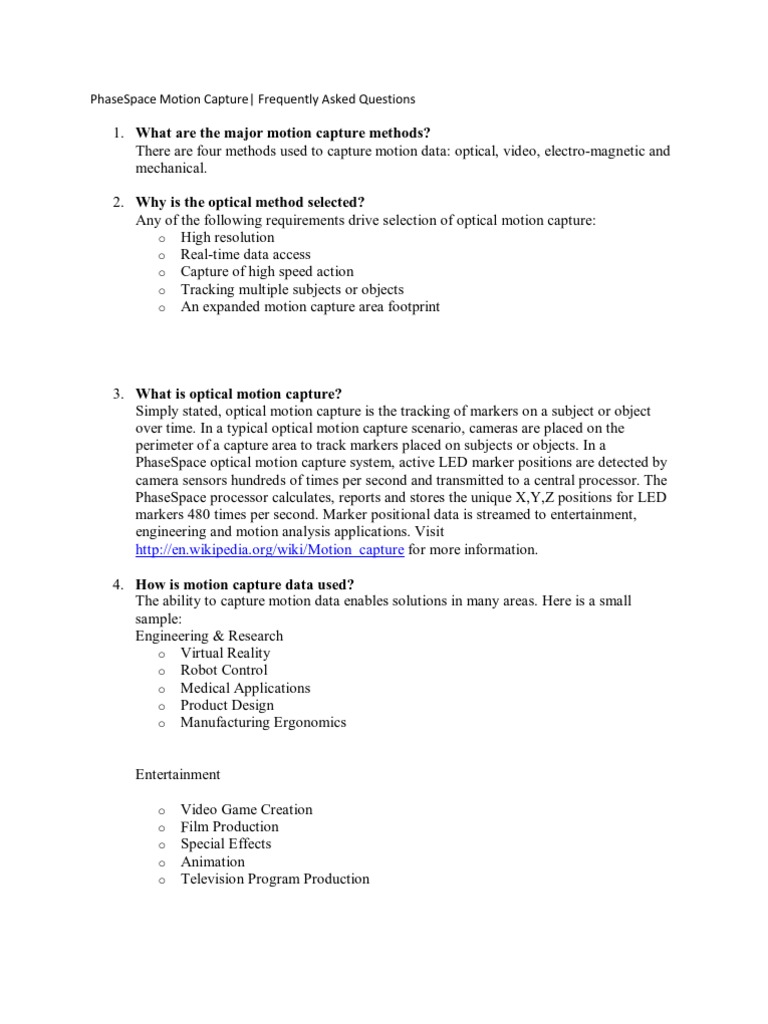 PhaseSpace Motion Capture | PDF | Computing | Digital Technology
