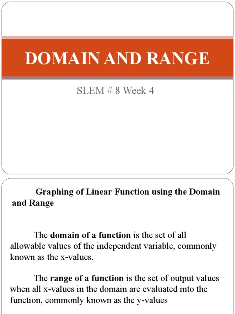 Lesson 10 DOMAIN AND RANGE | PDF