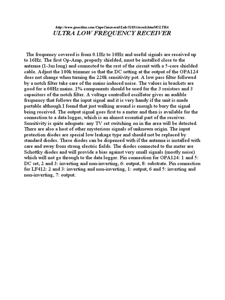 ULF RECEIVER 0.1 A 16 HZ | PDF