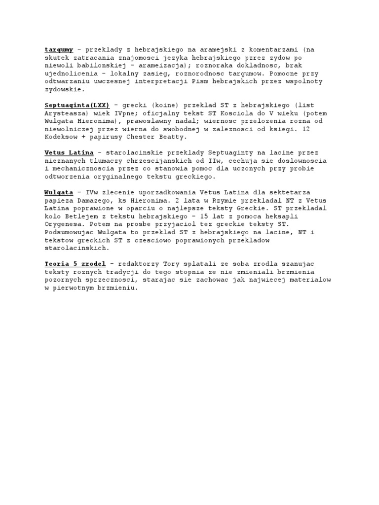 Skrypt - Wstep Do Biblii | PDF