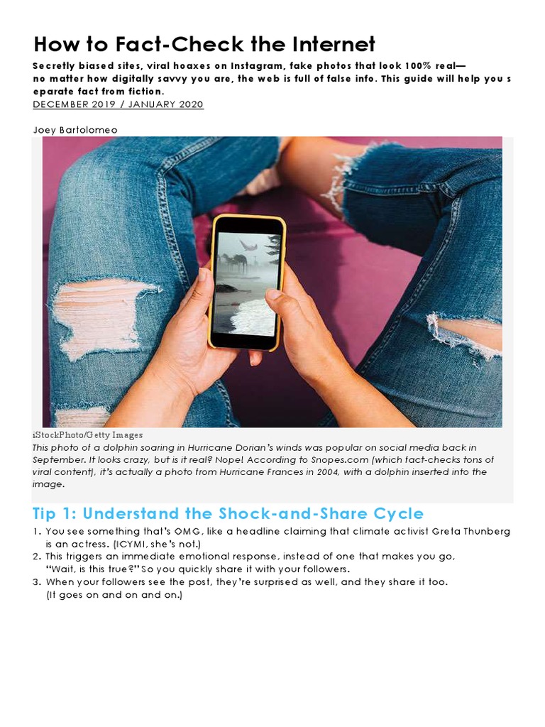 How To Fact-Check The Internet | PDF | Social Media | Popular Culture ...