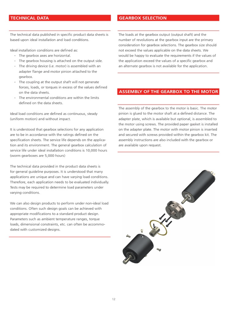 Technical Data Gearbox Selection | PDF | Transmission (Mechanics) | Torque