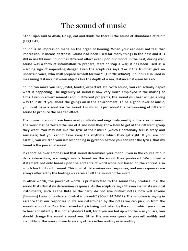 The Sound of Music | PDF | Sound | Audiology