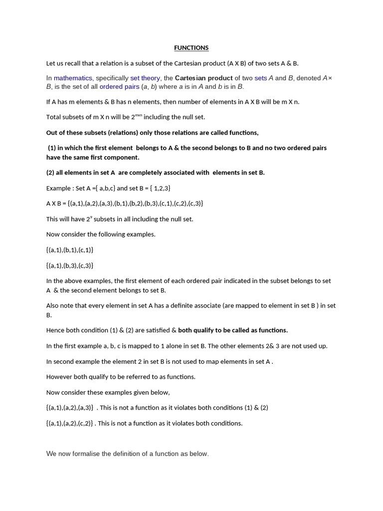 Mathematics Set Theory Sets Ordered Pairs Pdf Set Mathematics Function Mathematics