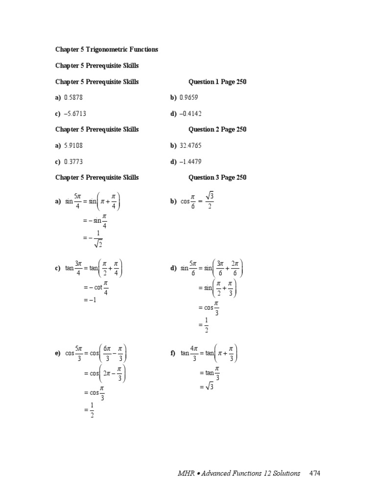 AF12 Chapter 5 Solutions | PDF | Maxima And Minima | Trigonometric Functions
