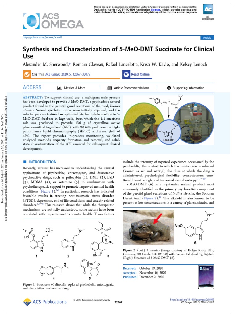 Synthesis and Characterization of 5 Meo-Dmt Succinate For Clinical Use ...