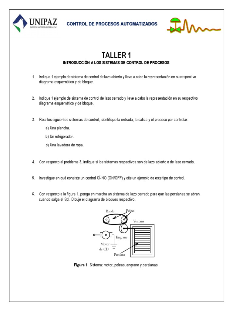 Taller 1 - Introducción A Los Sistemas de Control | PDF | Sistema de ...