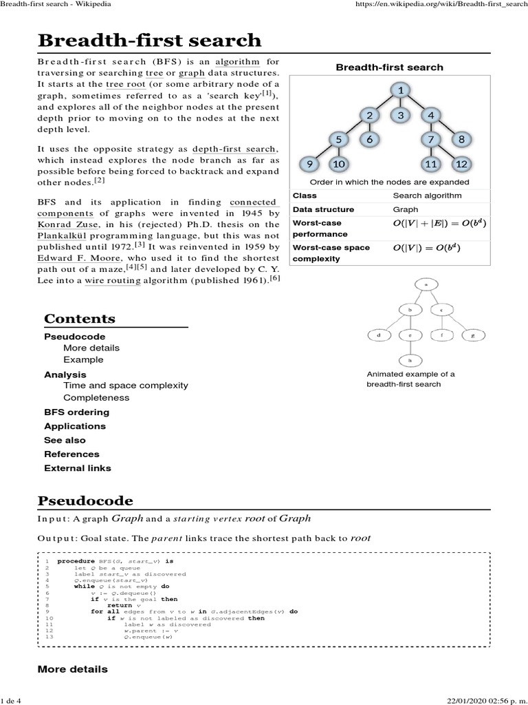 Breadth-First Search (BFS) Is An Algorithm For | PDF | Theoretical ...