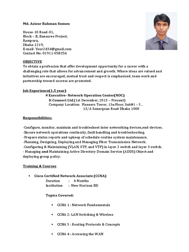 Resume of Azizur Rahman Sumon | PDF | Cisco Certifications | Computer ...