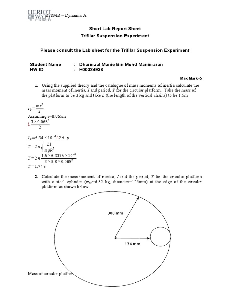 Short Lab Report Sheet | Download Free PDF | Pi | Metrology