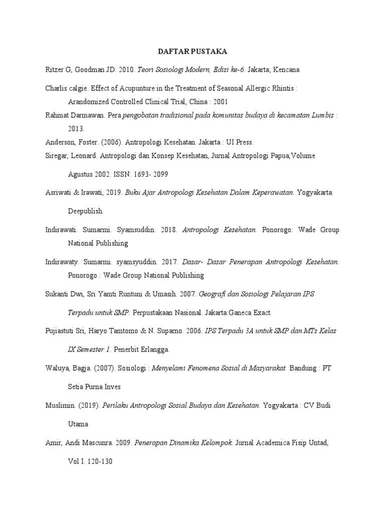 DAFTAR PUSTAKA Antro | PDF