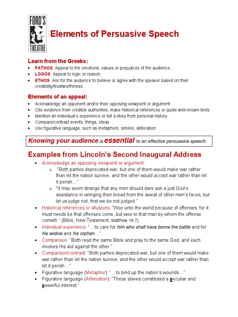 Free Persuasive Speech Template | PDF