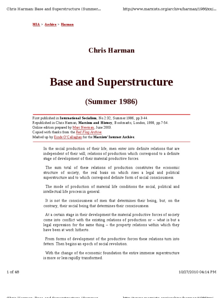 Harman-Base and Superstructure | PDF | Marxism | Karl Marx