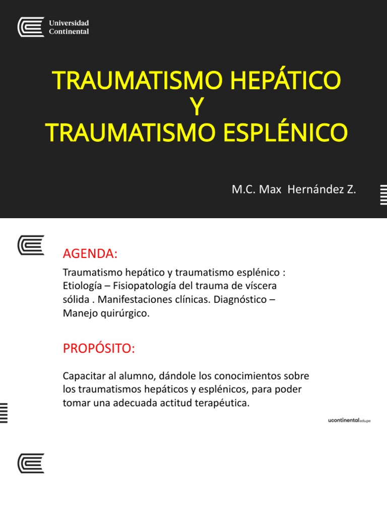 Trauma hepático y esplénico: tratamiento y complicaciones | PDF ...