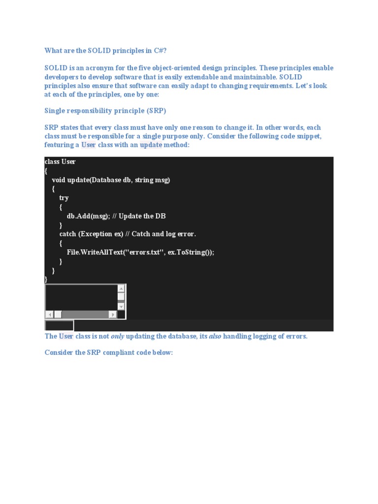 What Are The SOLID Principles in C | PDF | Object Oriented Programming | Programming Paradigms