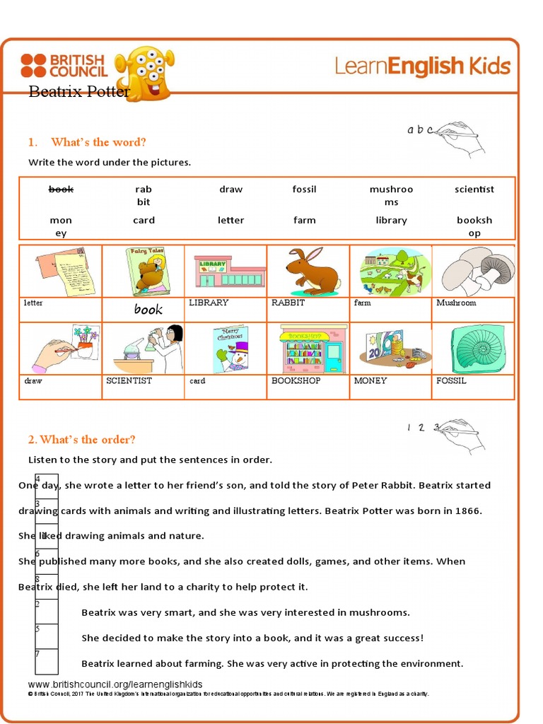 Short Stories British Tales Beatrix Potter Worksheet | PDF | Beatrix ...