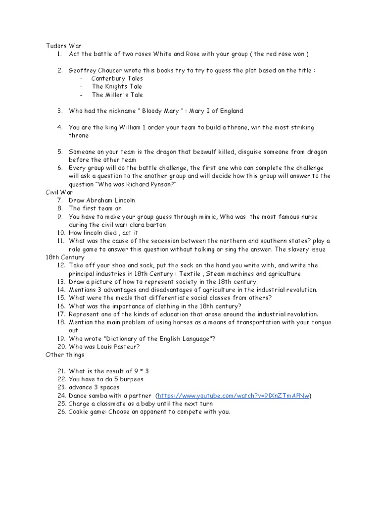 Preguntas History | PDF | History | Young Adult