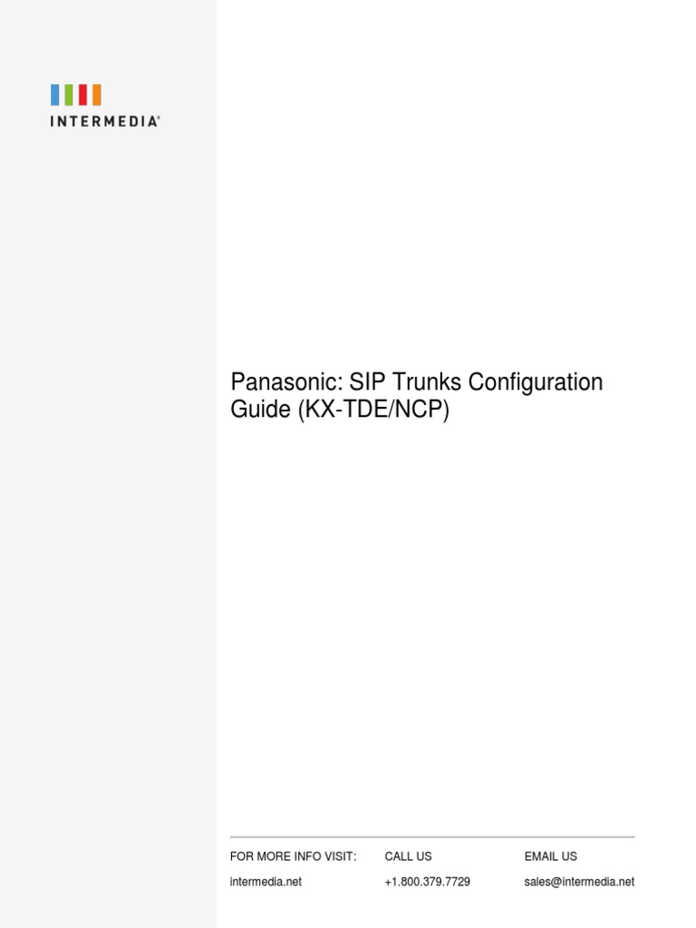 Panasonic SIP Trunks Setup Guide | PDF | Session Initiation Protocol ...