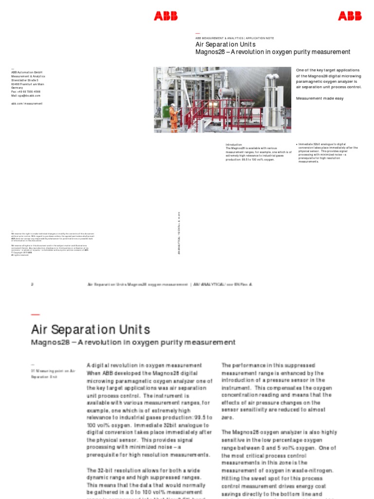 An 112 Magnos28 Oxygen Purity Measurement en | PDF | Sensor ...