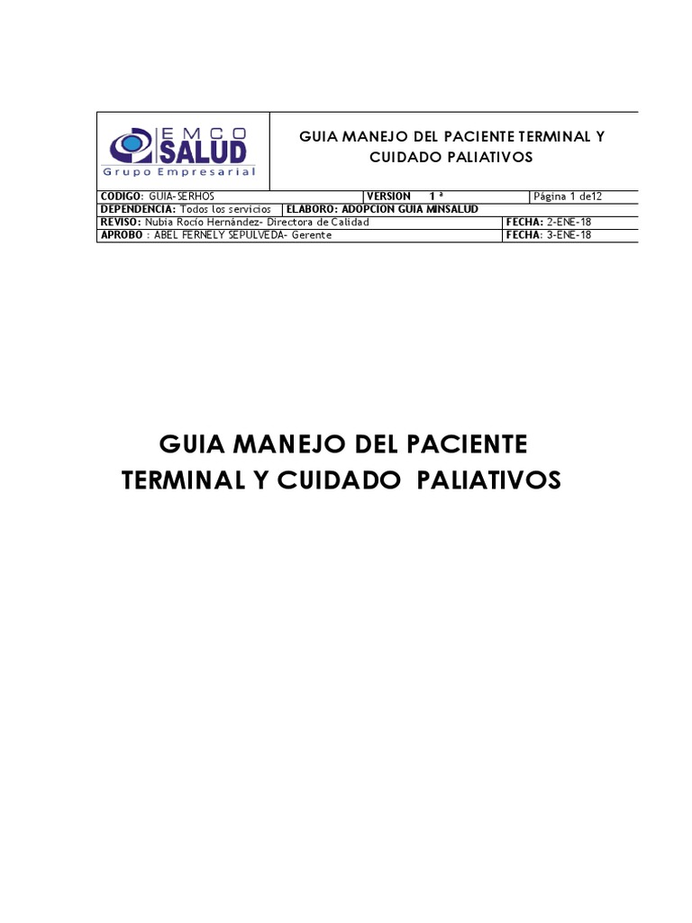Guía de Cuidados Paliativos para Pacientes Terminales | PDF ...