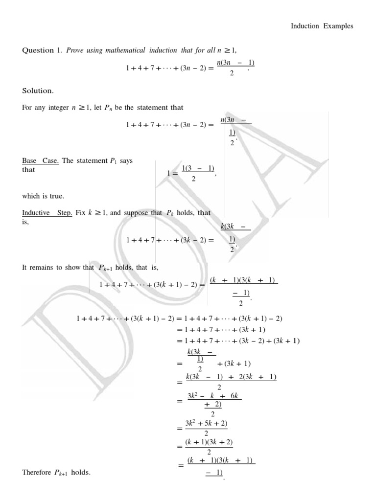 Mathematical Induction | PDF | Number Theory | Numbers