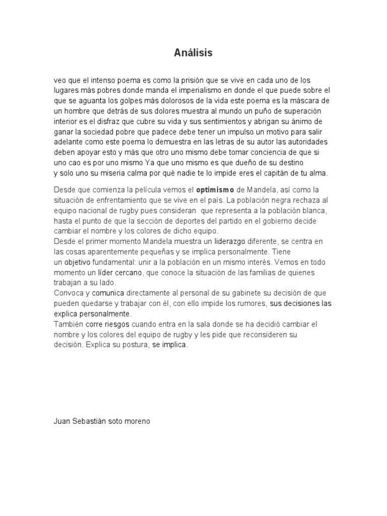 Análisis Del Poema | PDF