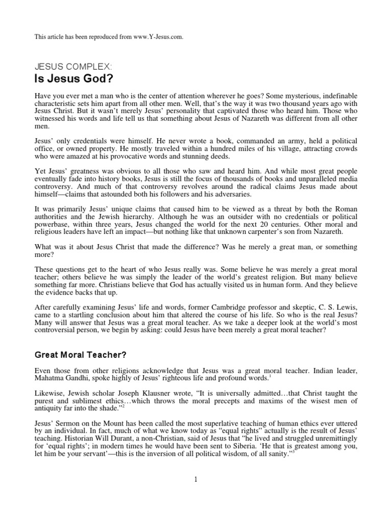 Jesus Complex | PDF | Resurrection Of Jesus | Jesus