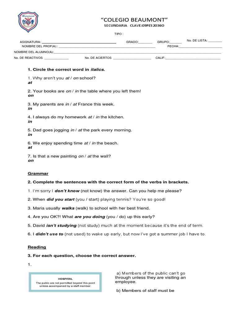 Answer Key Midterm Exam Advanced | PDF