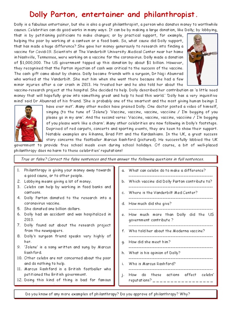 Dolly Parton's Philanthropic Impact | PDF | Dolly Parton | Society