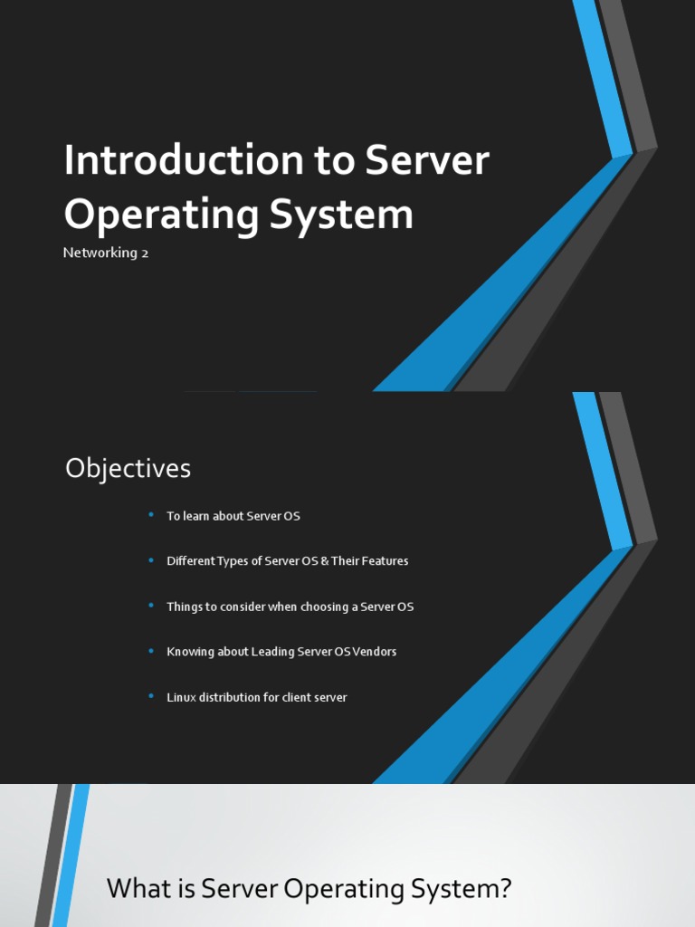 Introduction To Server OS | PDF | Operating System | Server (Computing)