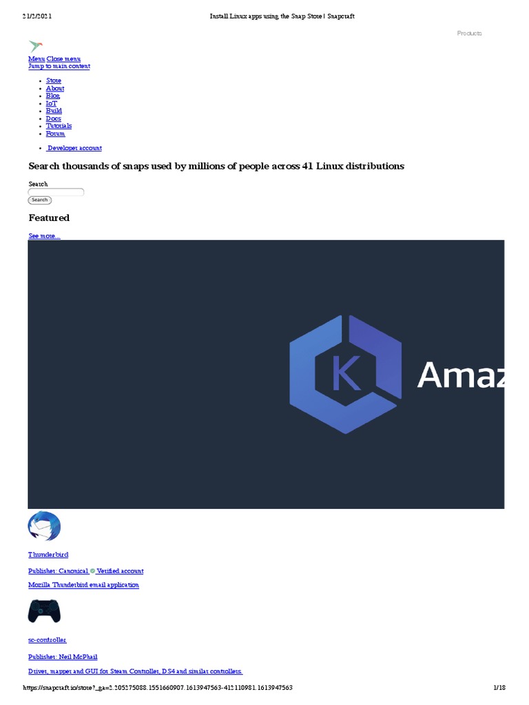 Install Linux Apps Using The Snap Store - Snapcraft | PDF | Linux | Application Software