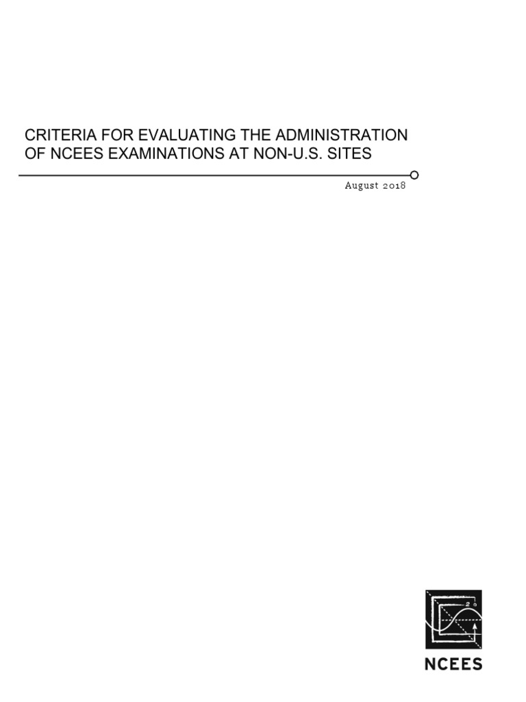 Criteria For Evaluating The Administration of Ncees Examinations at Non ...