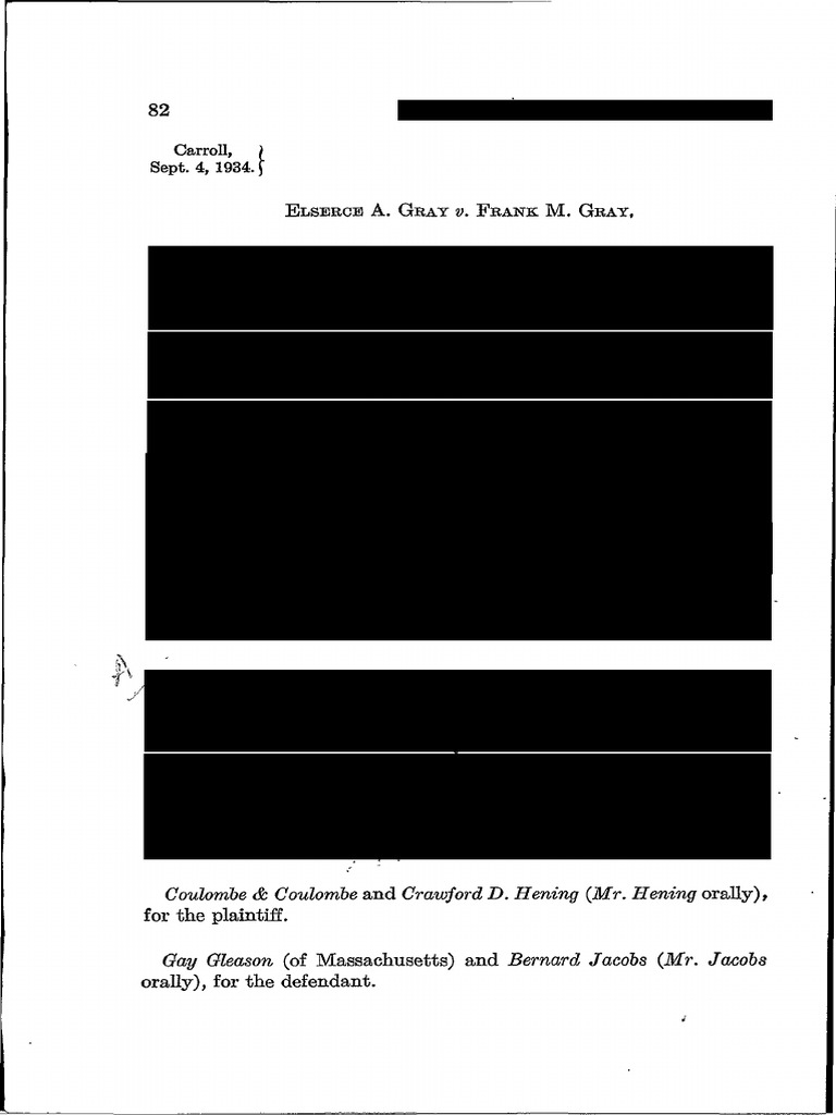 Gray v. Gray, 87 N.H. 82 (1934) | PDF | Negligence | Lawsuit