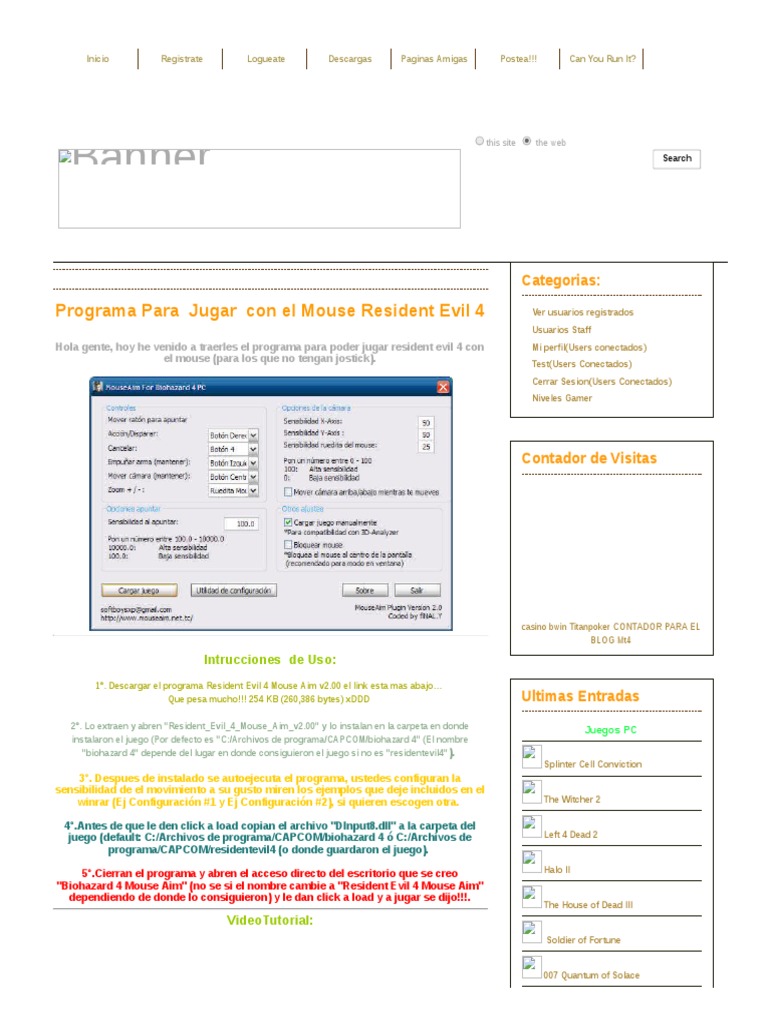DarkGamers - Resident Evil 4 Mouse Aim | PDF | Software del sistema | Informática