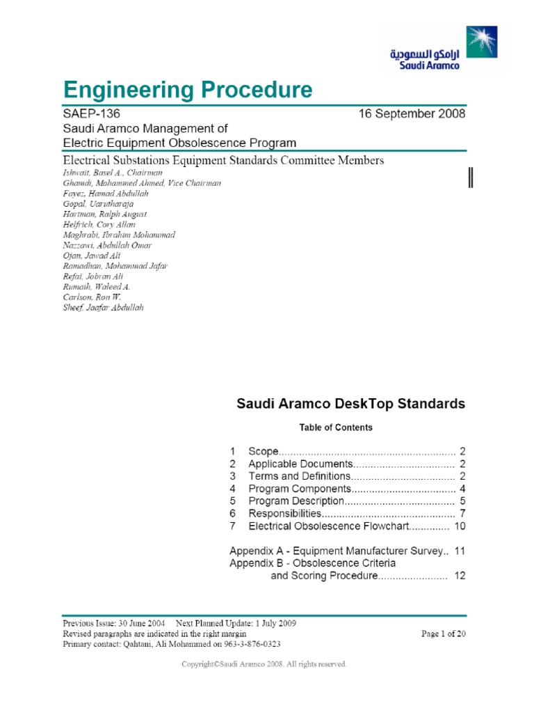 Saudi Aramco Engineering Standard H | PDF