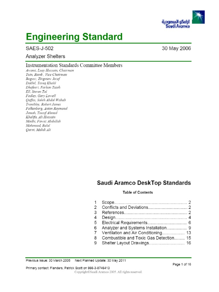 Saudi Aramco Engineering Standardg | PDF