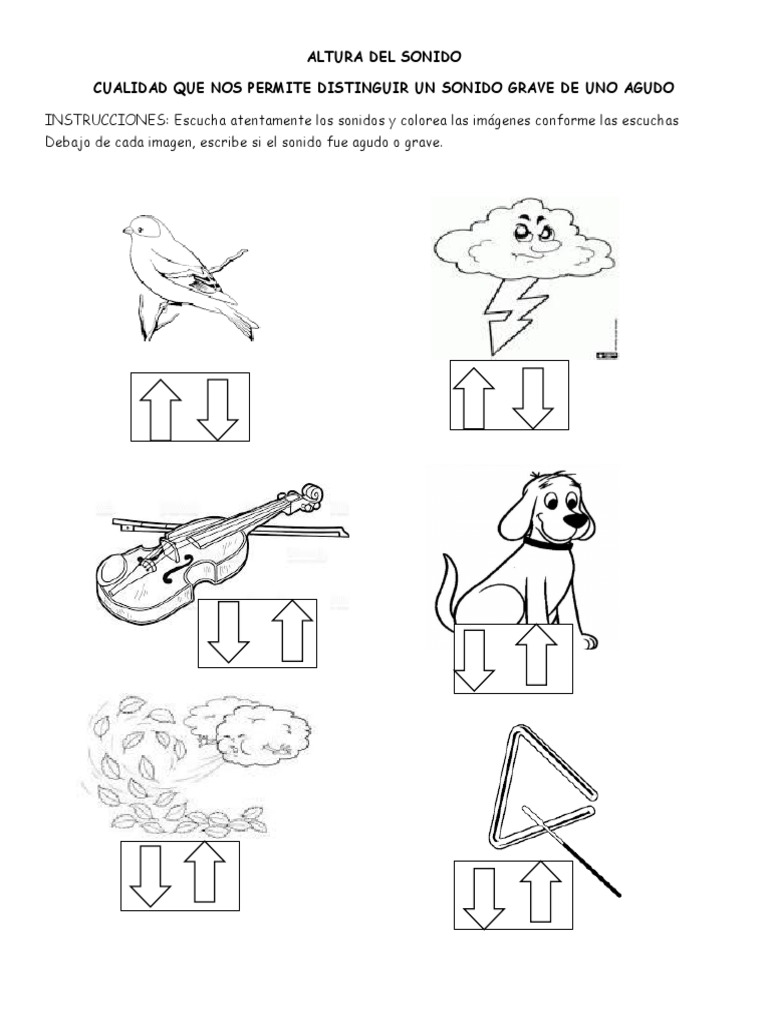 Altura Del Sonido Preescolar | PDF