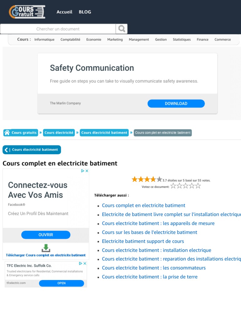 (PDF) Cours Complet en Electricite Batiment - Cours Electricite | PDF ...