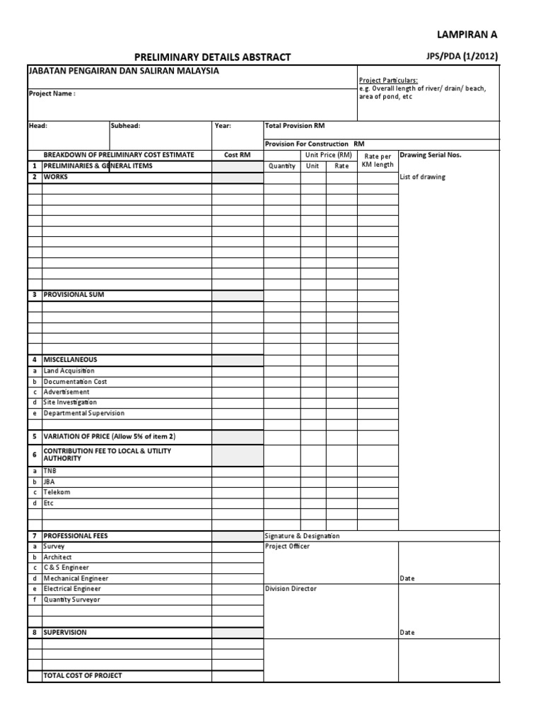 Lampiran A Preliminary Details Abstract: JPS/PDA (1/2012) Jabatan ...