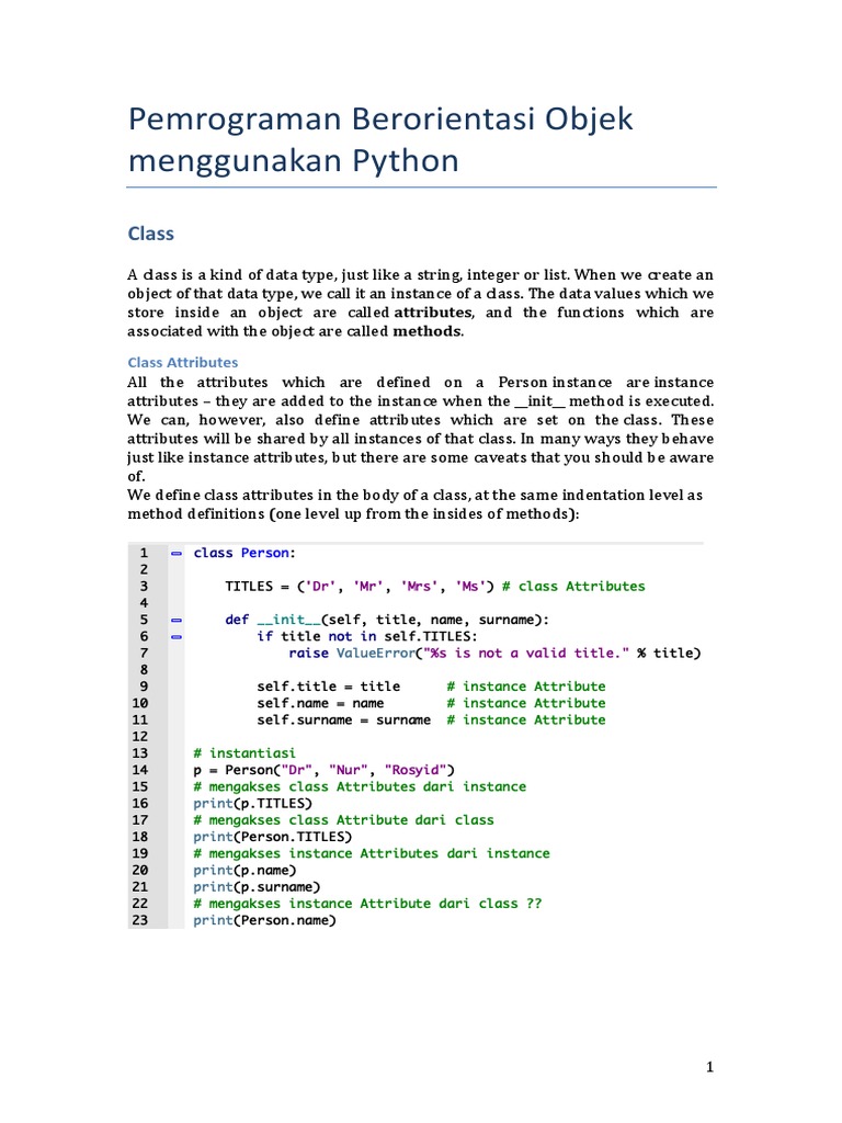 MATERI PRAK. PBO Python - 2019 | PDF