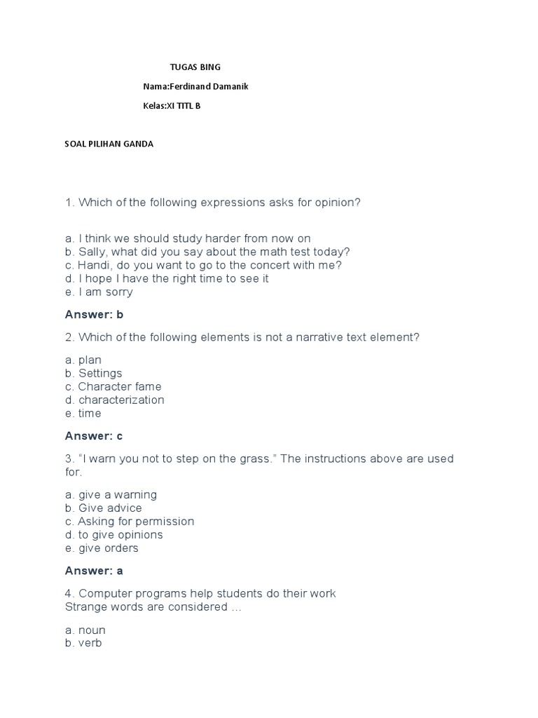 TUGAS BING (Ferdinand Damanik | PDF