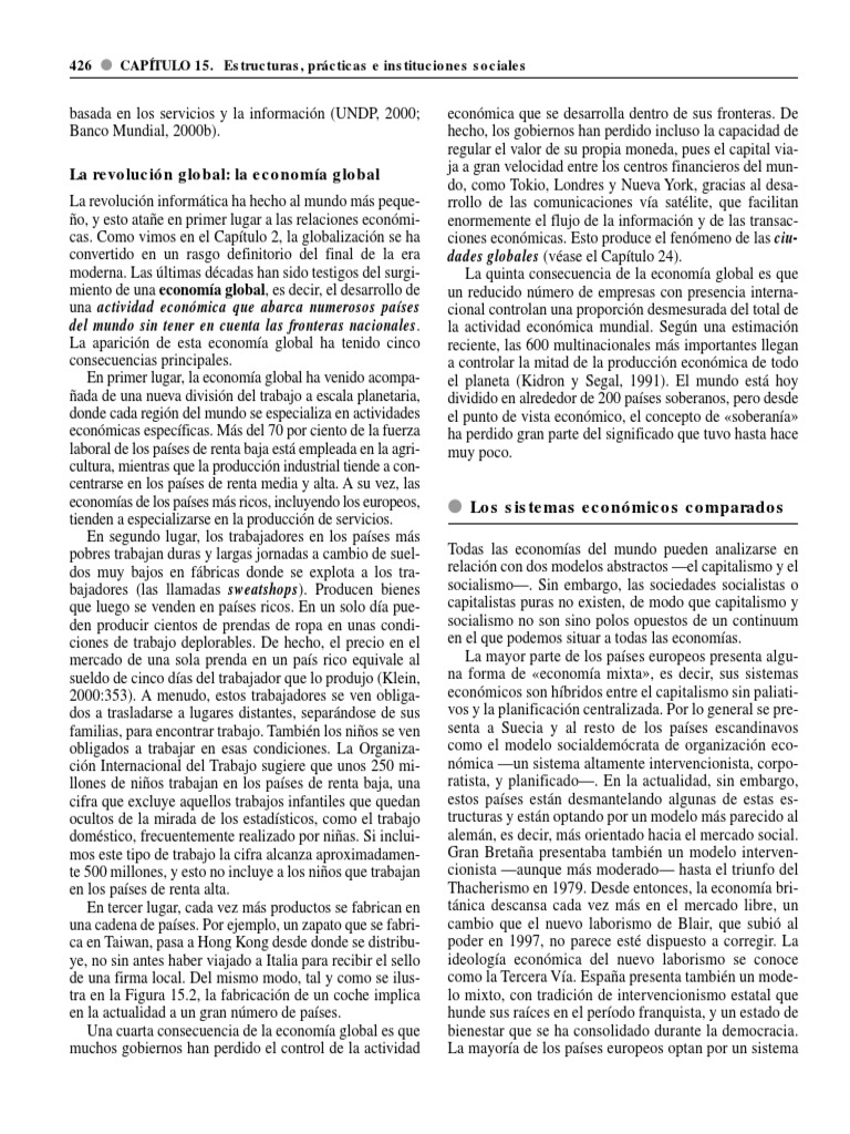 Unidad 7-Sociología-Macionis-Y-Plummer - Economía, Empleo y Consumo - Selección - PDF | PDF ...